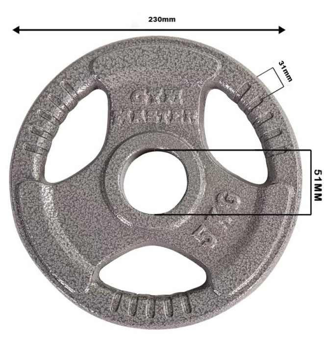 Olympic 5ft Barbell and 40kg Tri Grip Cast Iron Weight Set – Gym Master ...